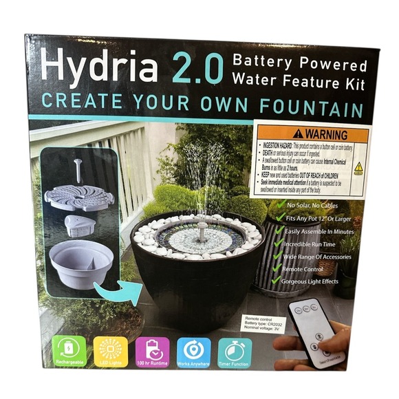 Hydria | Accents | Fountain Hydria 2 With Remote Rechargeable Water ...